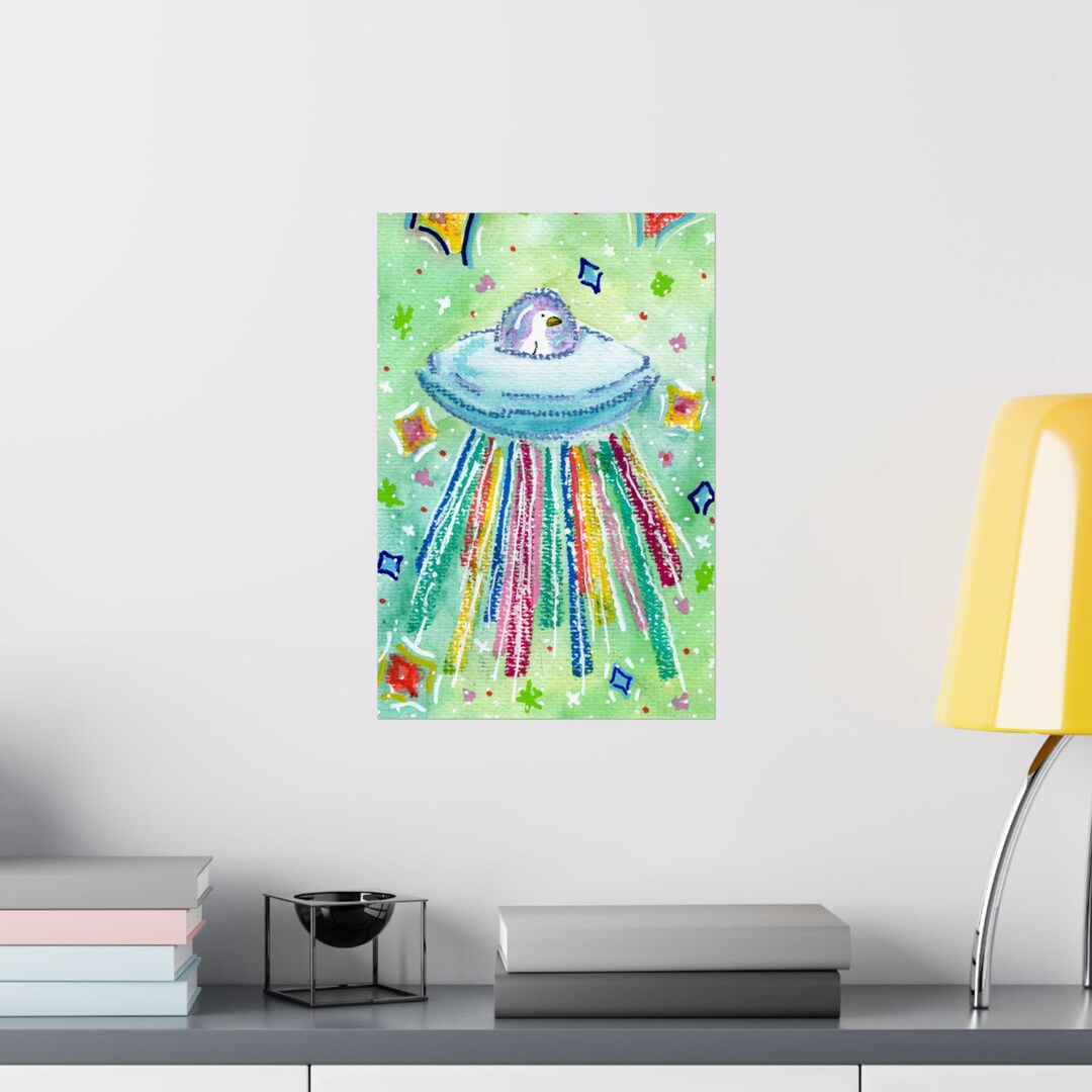 Silly Goose on the Loose Space Ship Art Poster — Colorful Kids and ...