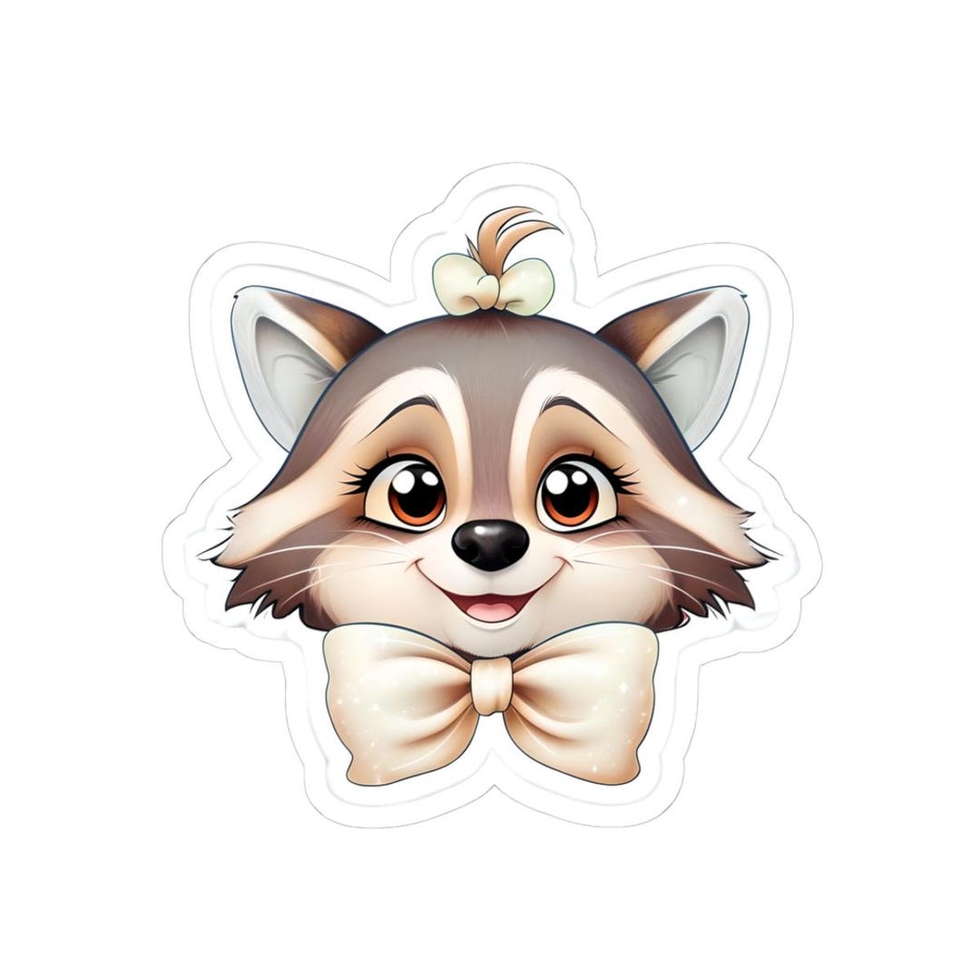 Adorable Raccoon Kiss-cut Stickers, Cute Animal Decor for Laptop ...