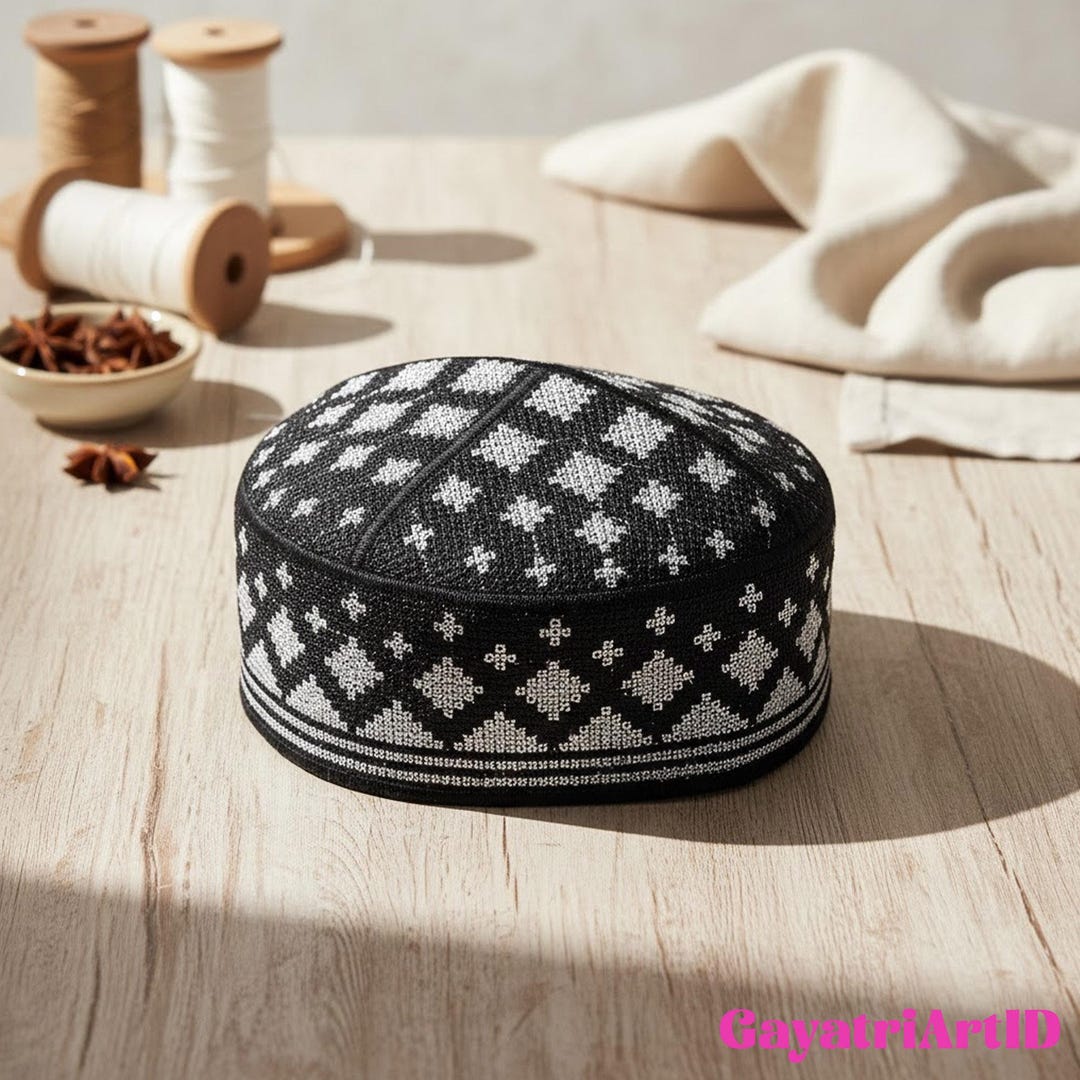 Full Embroidered Pakistan Kufi Hat, Traditional Muslim Songkok ...