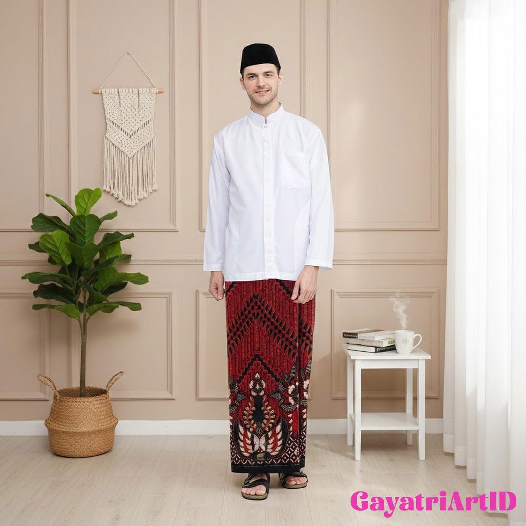 Atlas Sarong Idaman Harmoni, Indonesian Men's Wrap, Traditional Batik ...