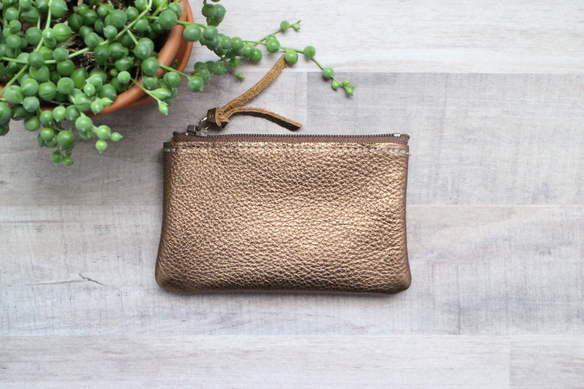 Leather Zipper Coin Case / Card Case / Wallet / Small Porch - Etsy Sweden