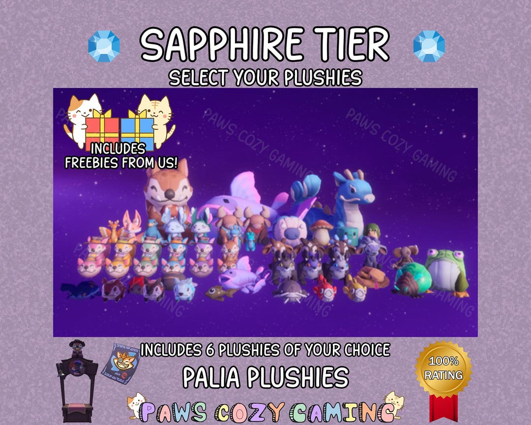 Palia Sapphire Tier Plushies - Sernuk - Muujin - Chapaa - Ladybug ...