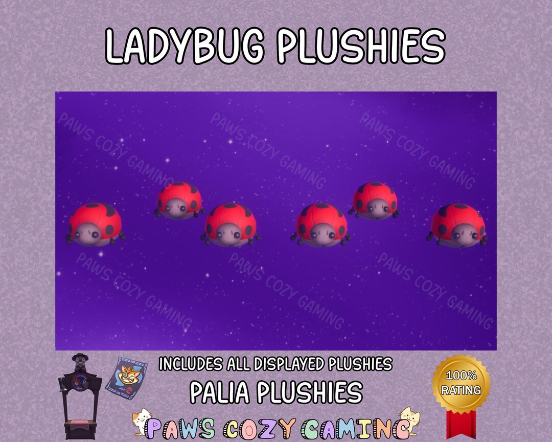 Palia Ladybug Plushies Pack - Red Ladybug - Bug Catching - Red Bug ...