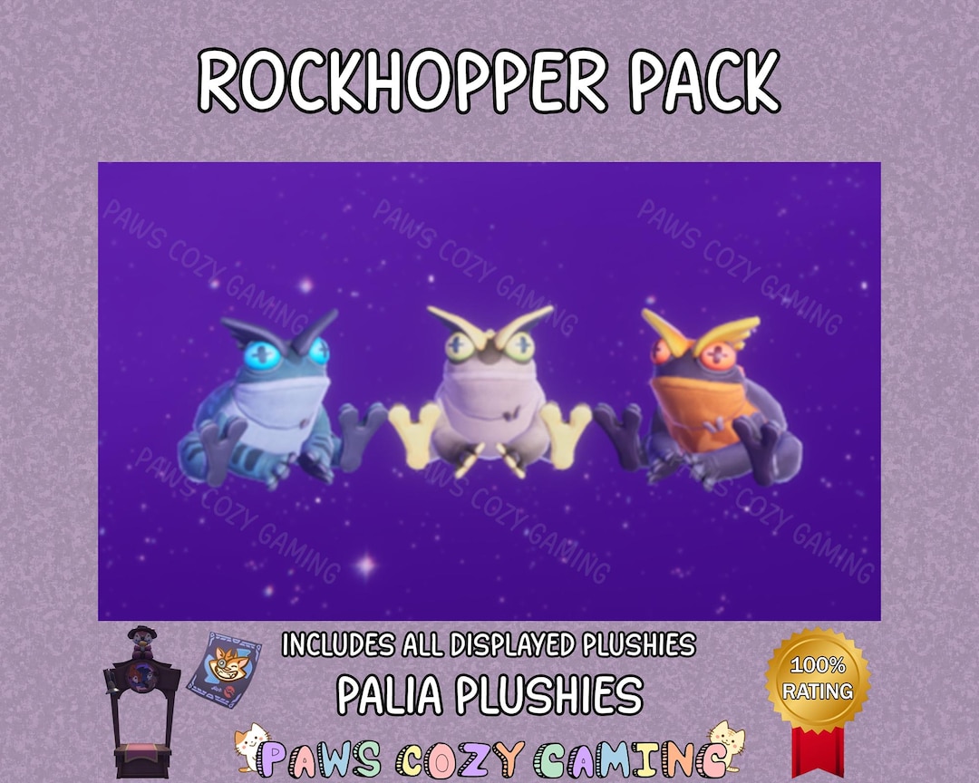 Palia Rockhopper Pack - Flame Rockhopper Plushie - Grumpy Rockhopper ...