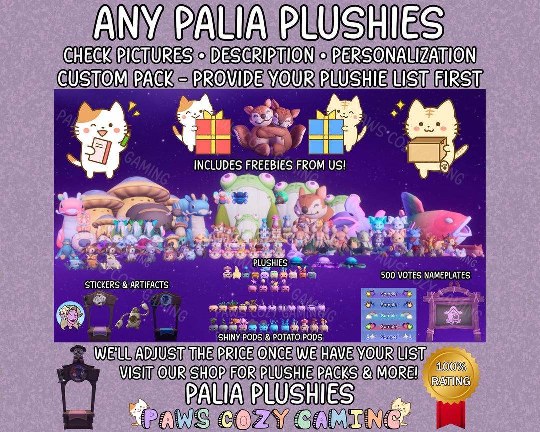 Palia Any Plushie - Plushie Selection - Make Your Plushie List - Palia ...