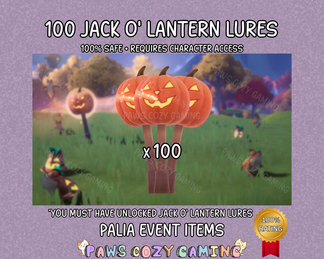 Palia Pumpkin Lures Medium Pack - 100 Palia Jack-o-lantern Lure - Palia ...