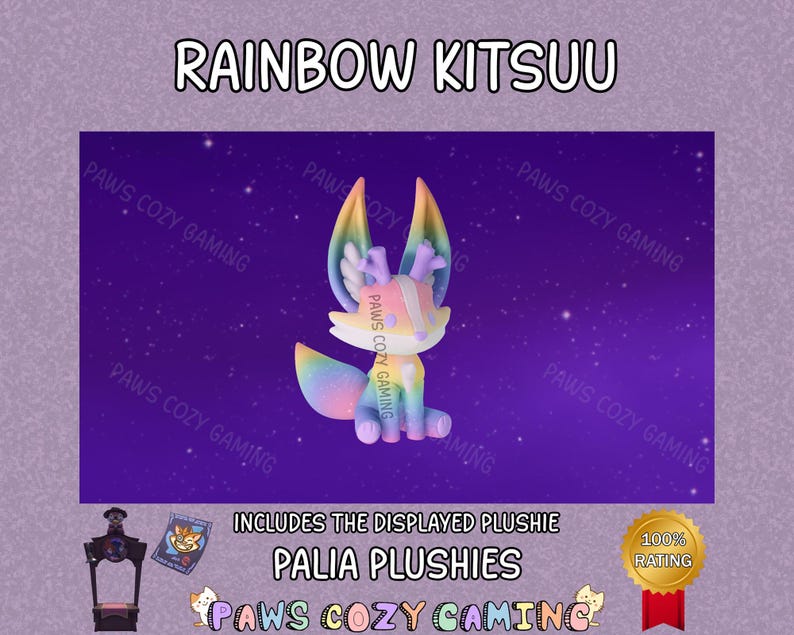 Palia Rainbow Kitsuu Plushie - Path of the Kitsuu - Ancient Kitsuu ...