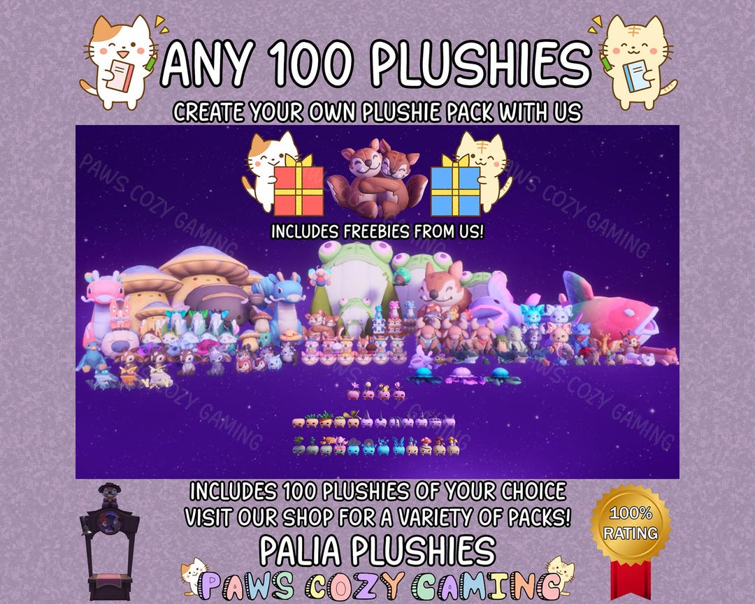 Palia Any 100 Plushies - Plushie Selection - Make Your Plushie List ...