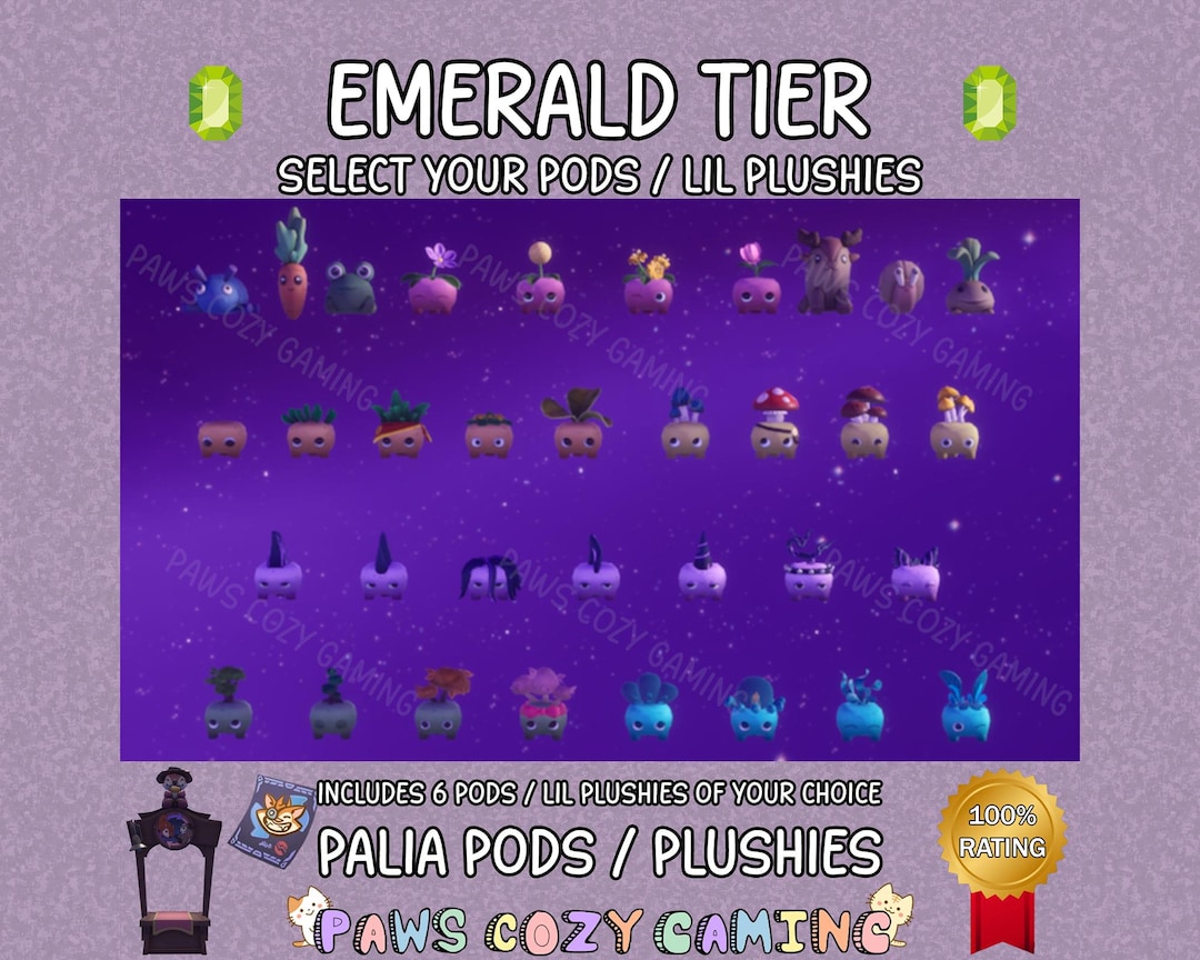Palia Emerald Tier Plushies - Palia Plushies - Potato Pod - Lil Plush ...
