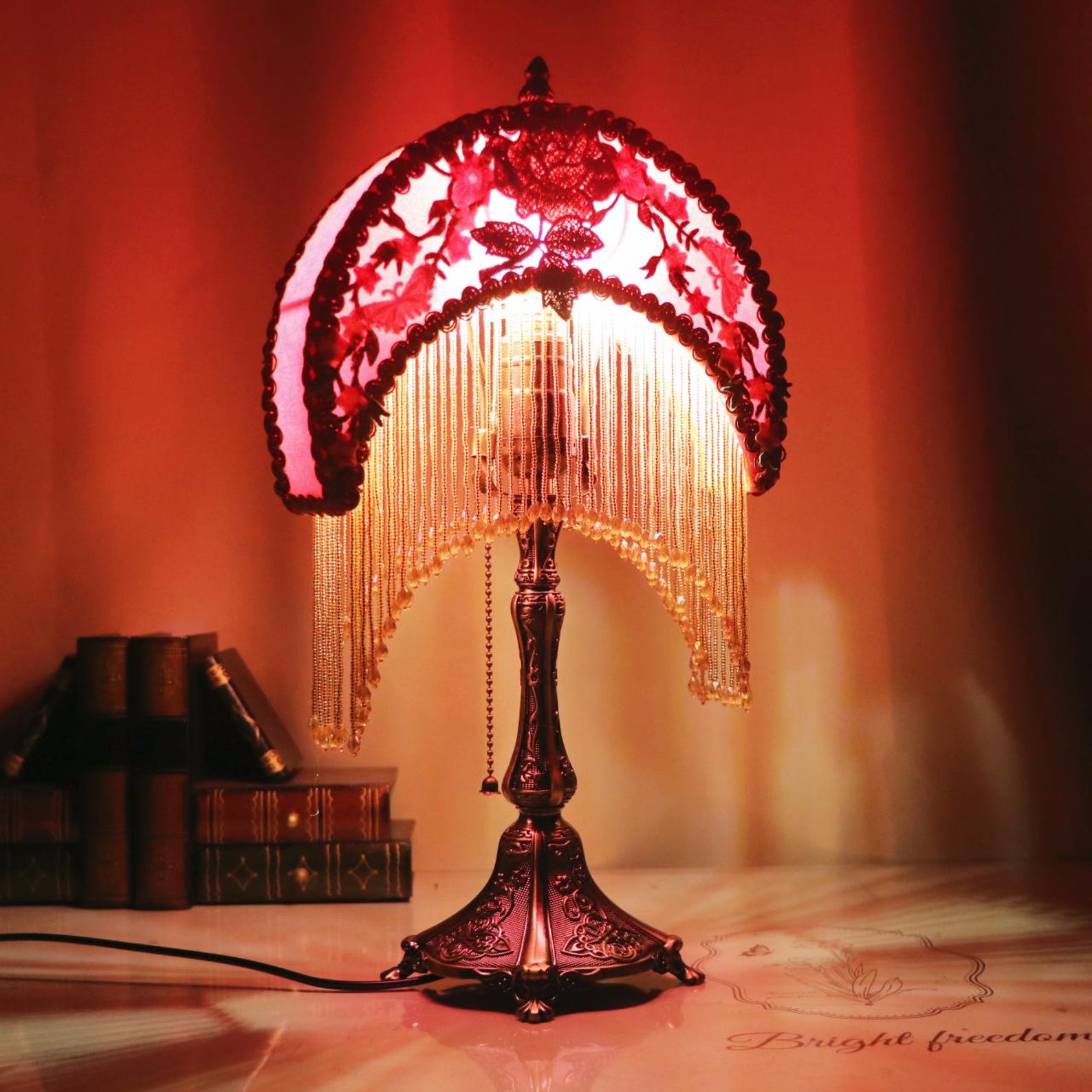 Handmade Retro Tassel Table Lamp: DIY Moon Rose Design - Etsy