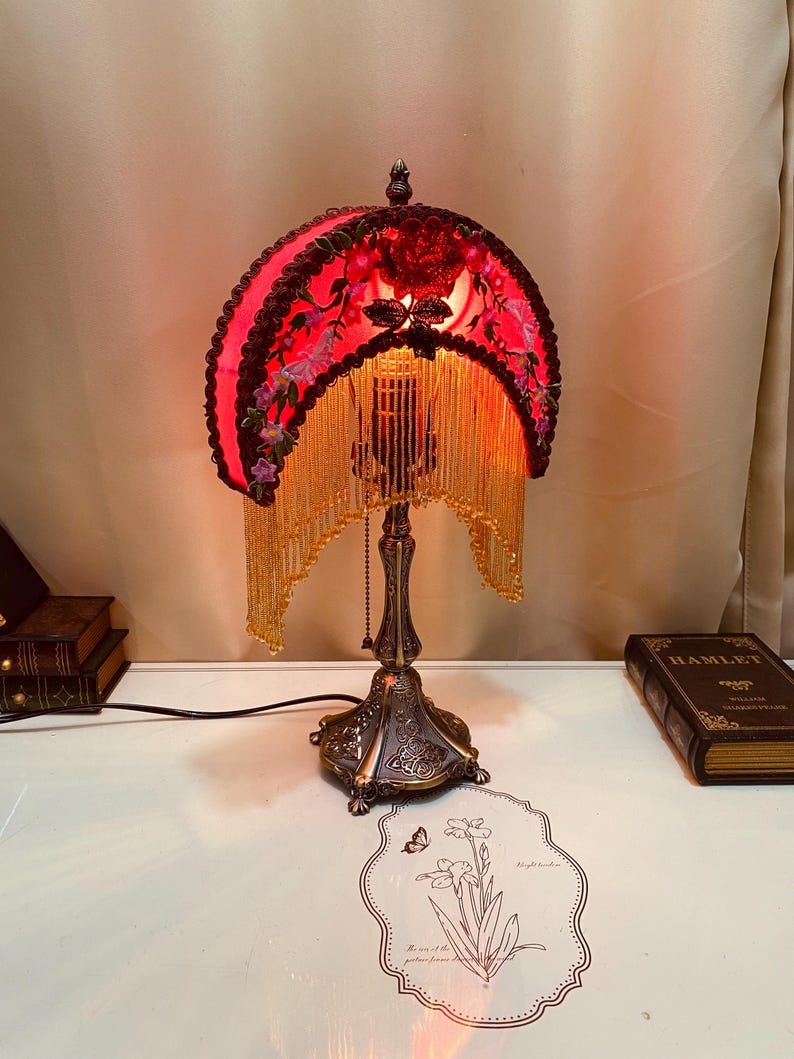 Handmade Retro Tassel Table Lamp: DIY Moon Rose Design - Etsy