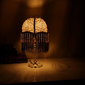 Retro Leopard Print Table Lamp / Handmade Personalized Tassel Table ...