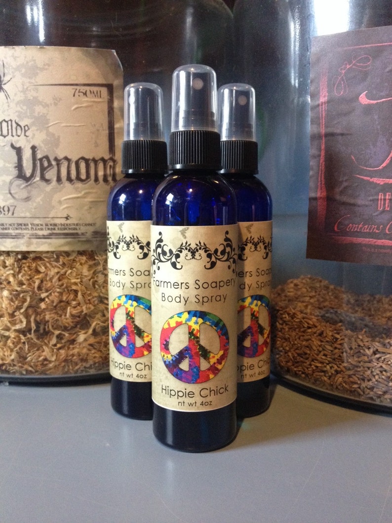 Hippie Chick Scented 4oz Body Spray Lavender Patchouli Body - Etsy