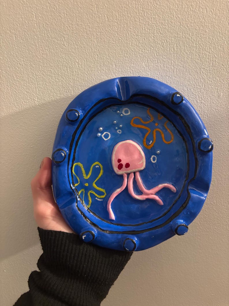 Spongebob Ash Tray, Trinket Dish, Spongebob Gift, Ash Tray, Spongebob ...