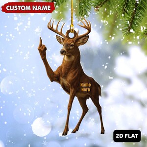 Deer Middle Finger Ornament - Etsy