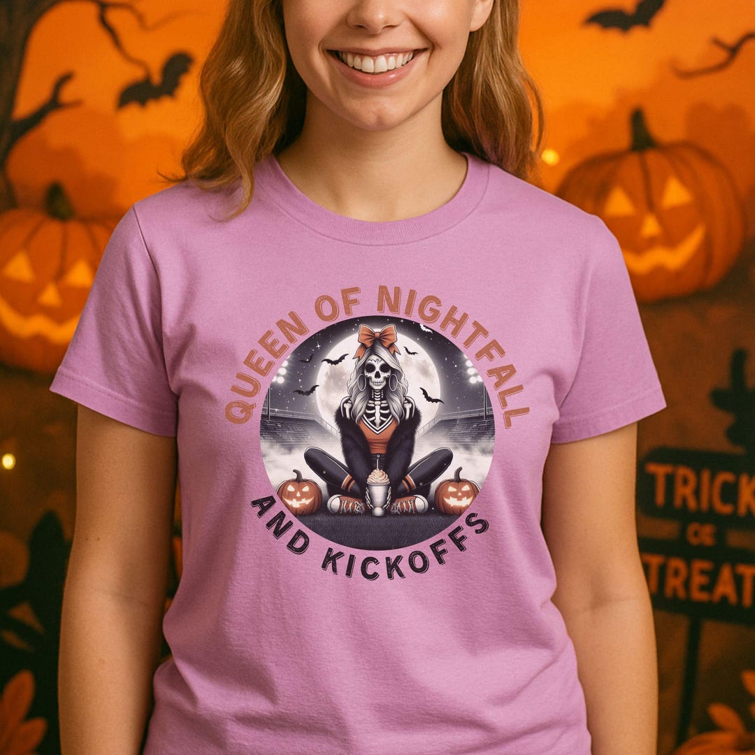 Spooky Cheerleader Skeleton Shirt: Halloween Football Game Day Tee ...