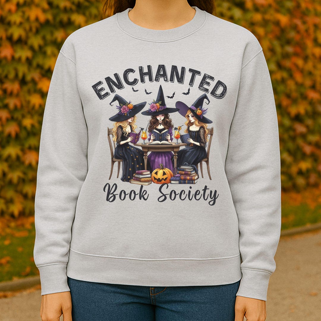 Bookish Witch Sweatshirt Halloween Reading Sweater Gothic Book Club ...