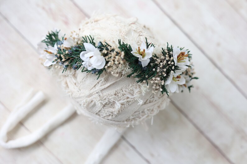Newborn Juniper Berry Christmas Set: Flower Crown & Mini Bouquet - Etsy