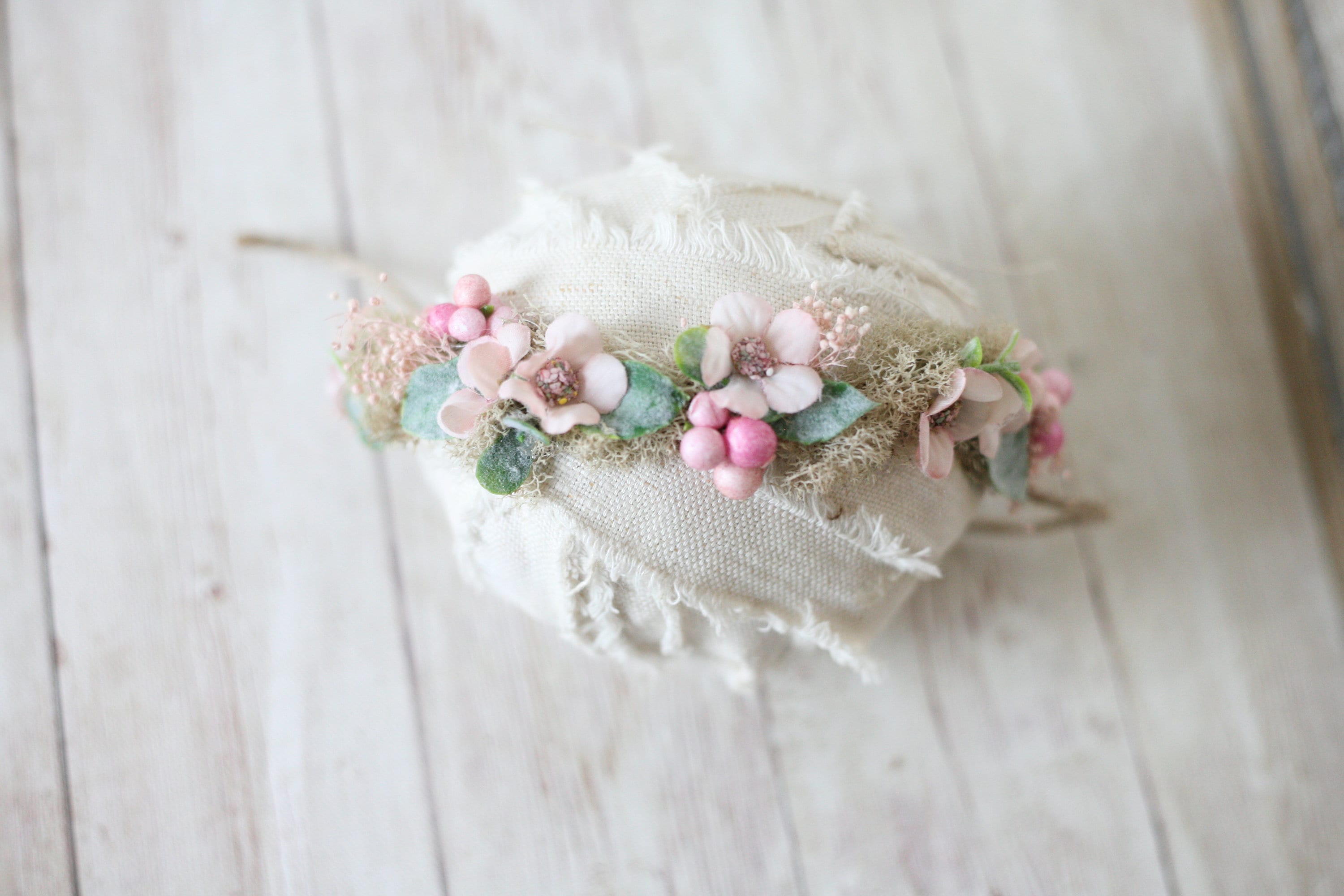 Deana: Pastel Blush Pink Rose Berries Berry Newborn Flower Crown ...