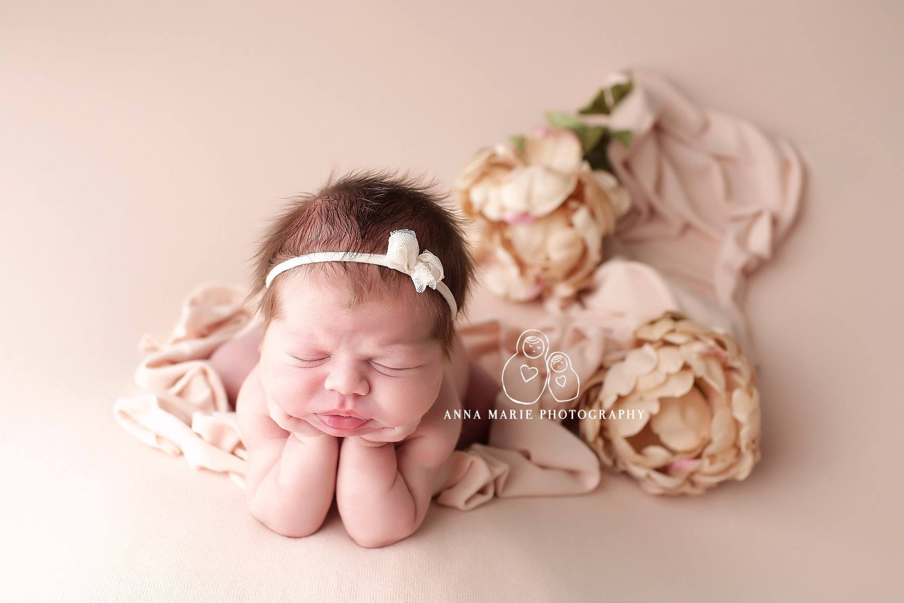 Daria Simple Adorable Dainty Ivory Cream Chiffon Lace Bow Newborn ...