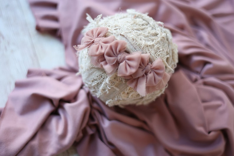 Celeste Triple Simple Chiffon Mauve Dusty Pink Rose Simple Bow - Etsy