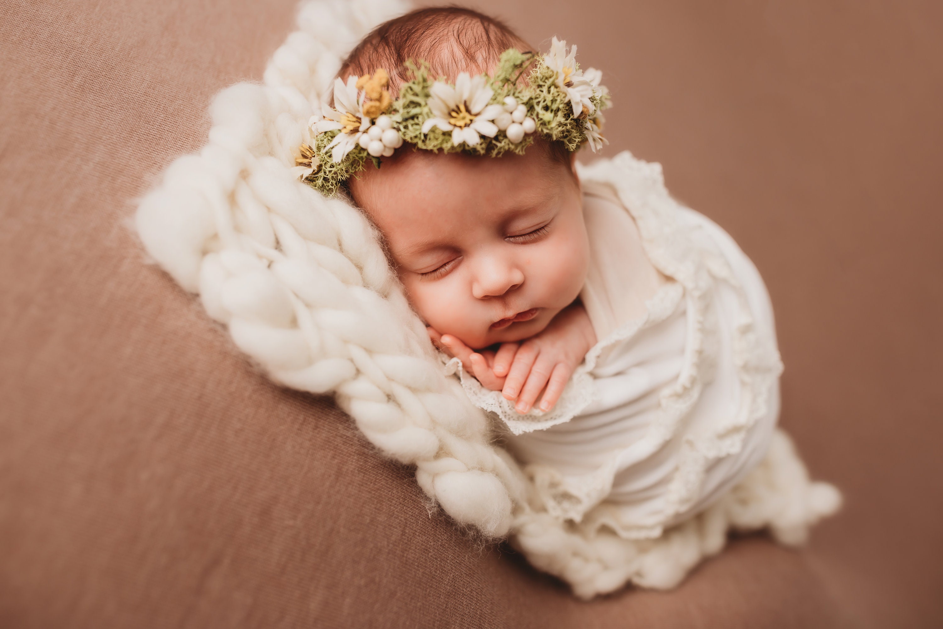 Daisy Moss and Daisey Flower Crown for Newborn Photography Props ...