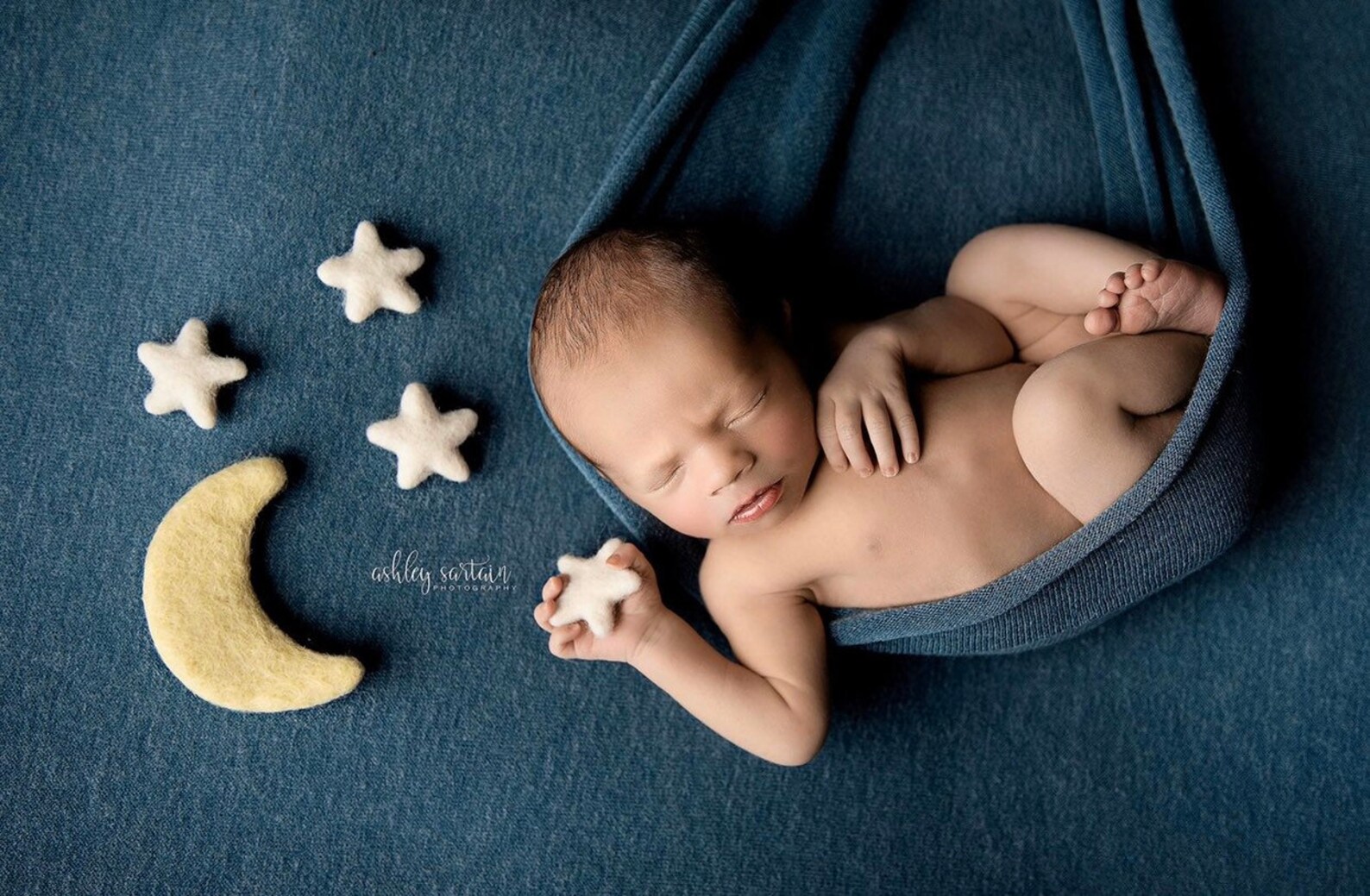 Felted Felt Moon Star Set Felt Wool Newborn Photography Prop | Etsy