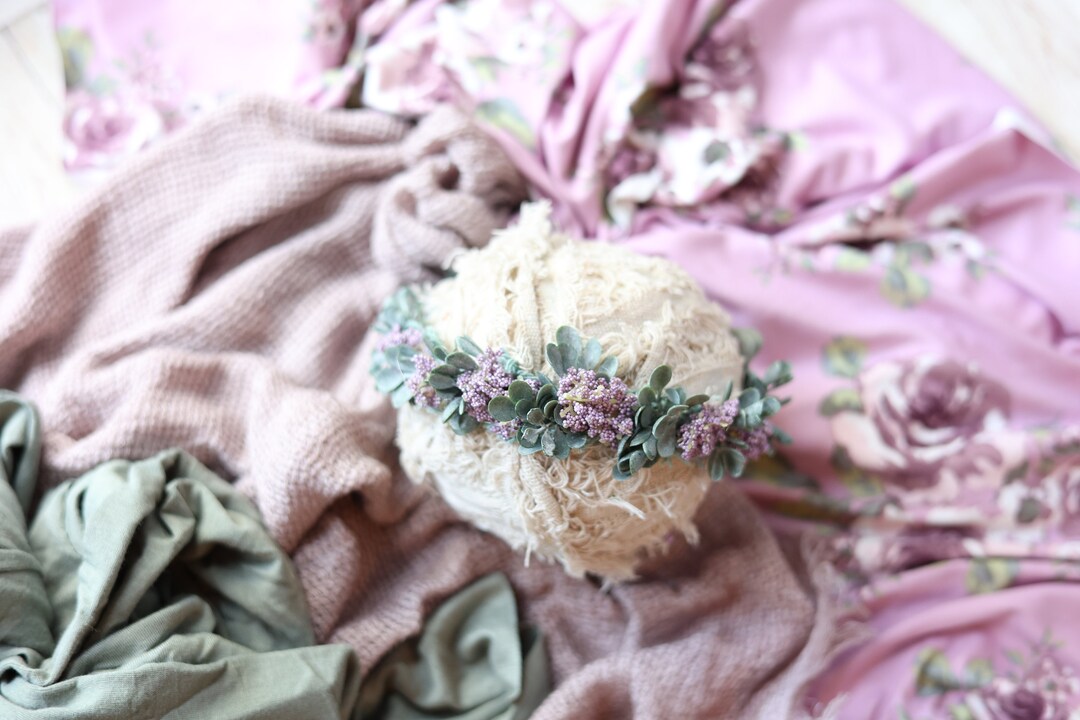 Verna SET Lavender Floral Stretch Wrap Chenille Textured Wrap and ...