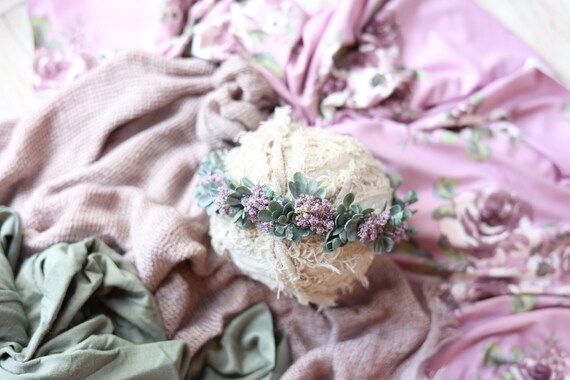 Verna SET Lavender Floral Stretch Wrap Chenille Textured Wrap | Etsy