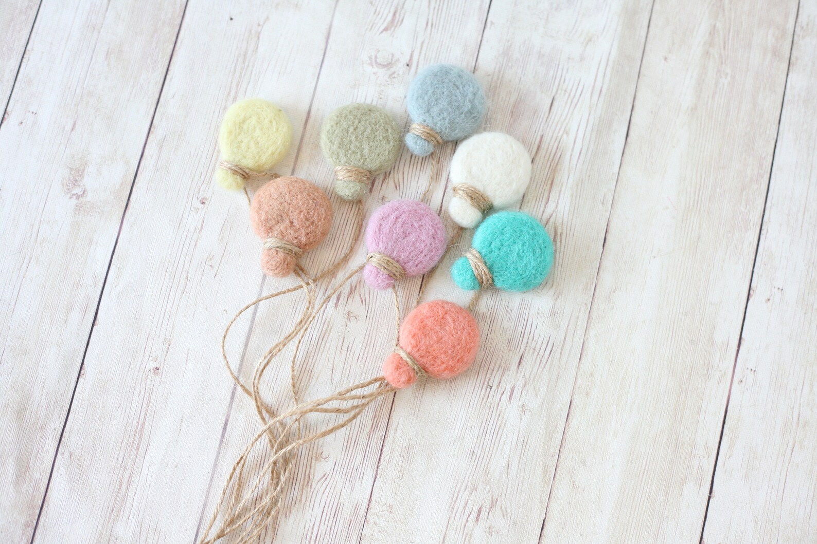 Pastel Rainbow Felted Balloon Balloons Newborn Photography | Etsy