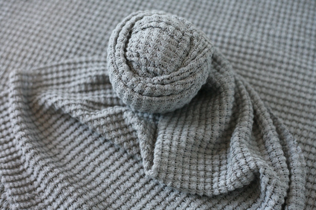 Slater Grey Gray Waffle Stretch Knit Wrap Newborn Posing Wrap Fabric ...