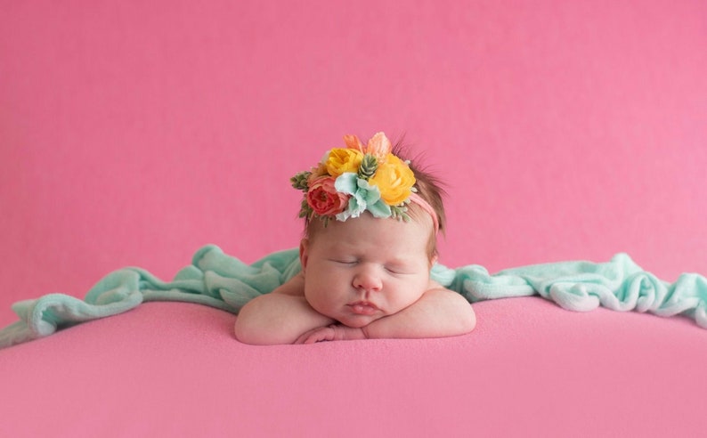 Somerset Fall Yellow Mustard Newborn Boho Flower Crown Newborn Organic ...