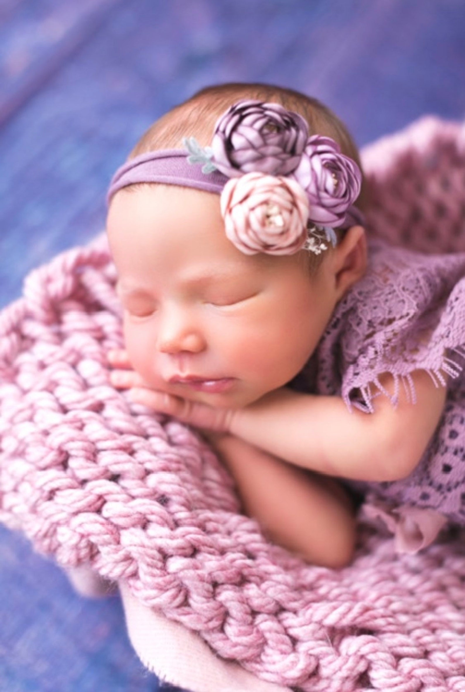 Laurine Lavender Blue Mauve and Vintage Blush Pink Satin - Etsy