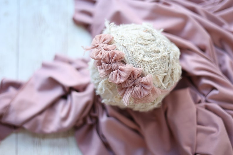Celeste Triple Simple Chiffon Mauve Dusty Pink Rose Simple Bow - Etsy