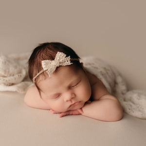 Bryce Ivory Cream Lace Bow Burlap Twine Neutral Organic Ivory Cream ...