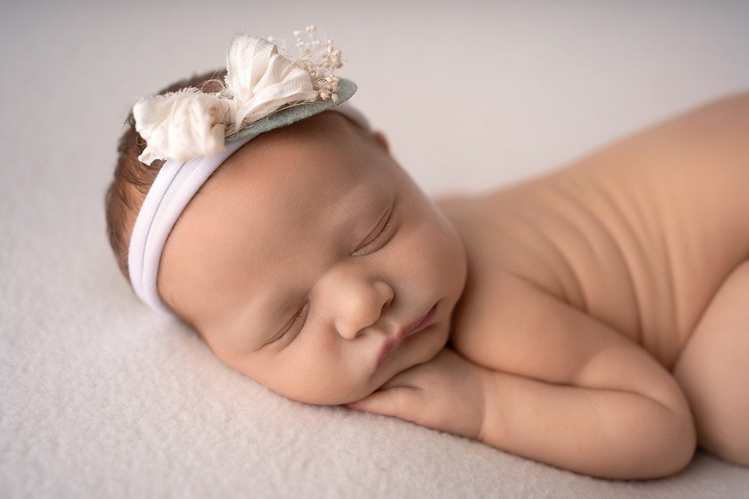 Whitney Chiffon Lace Bow Dainty Delicate Newborn Organic - Etsy