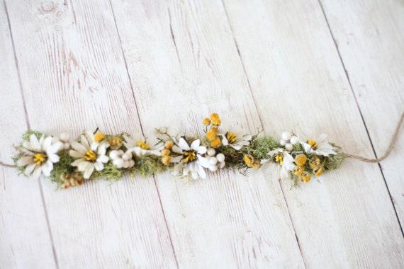 Daisy Moss and Daisey Flower Crown for Newborn Photography | Etsy