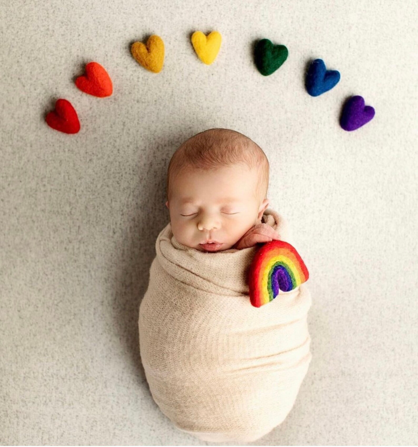 Rainbow Baby Needle Felted Rainbow Baby Newborn Photography - Etsy