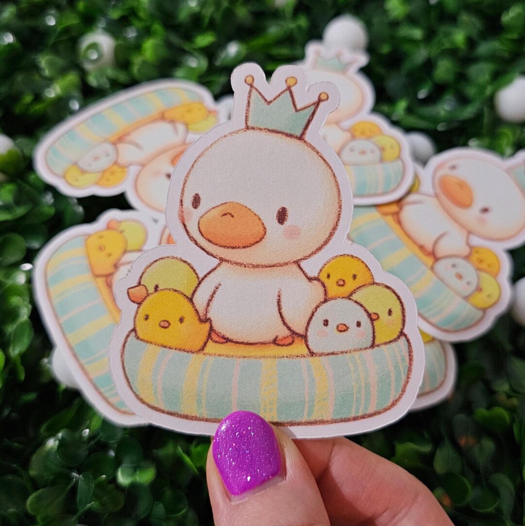 White Duck Sticker, Duck Farm Animal Vinyl Decals for Planners, Water ...