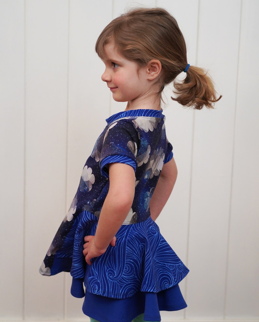 Girls Cloud Print Skirted Tunic Size 4T-5T | Girls Cloud Dress | Cloud ...