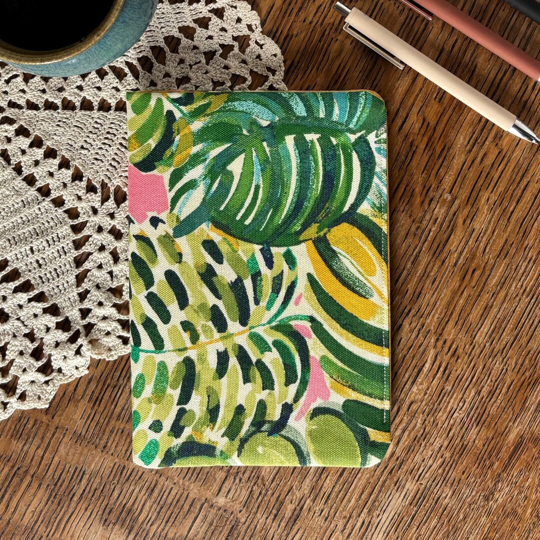 Monstera Plant Fabric Notebook Cover: Reusable Cotton Canvas Journal - Etsy