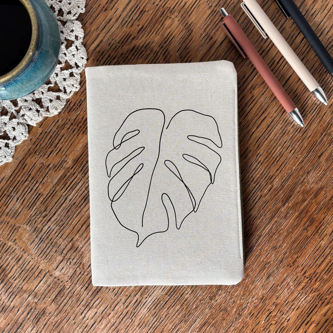Tropical Monstera Design Notebook Cover - Fabric Planner Sleeve - Etsy