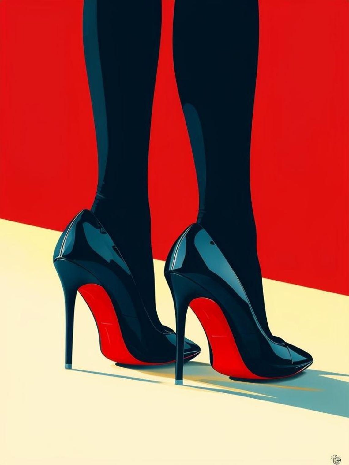 Classic Black Stiletto Wall Art, Dressing Room Poster, Classic Footwear ...