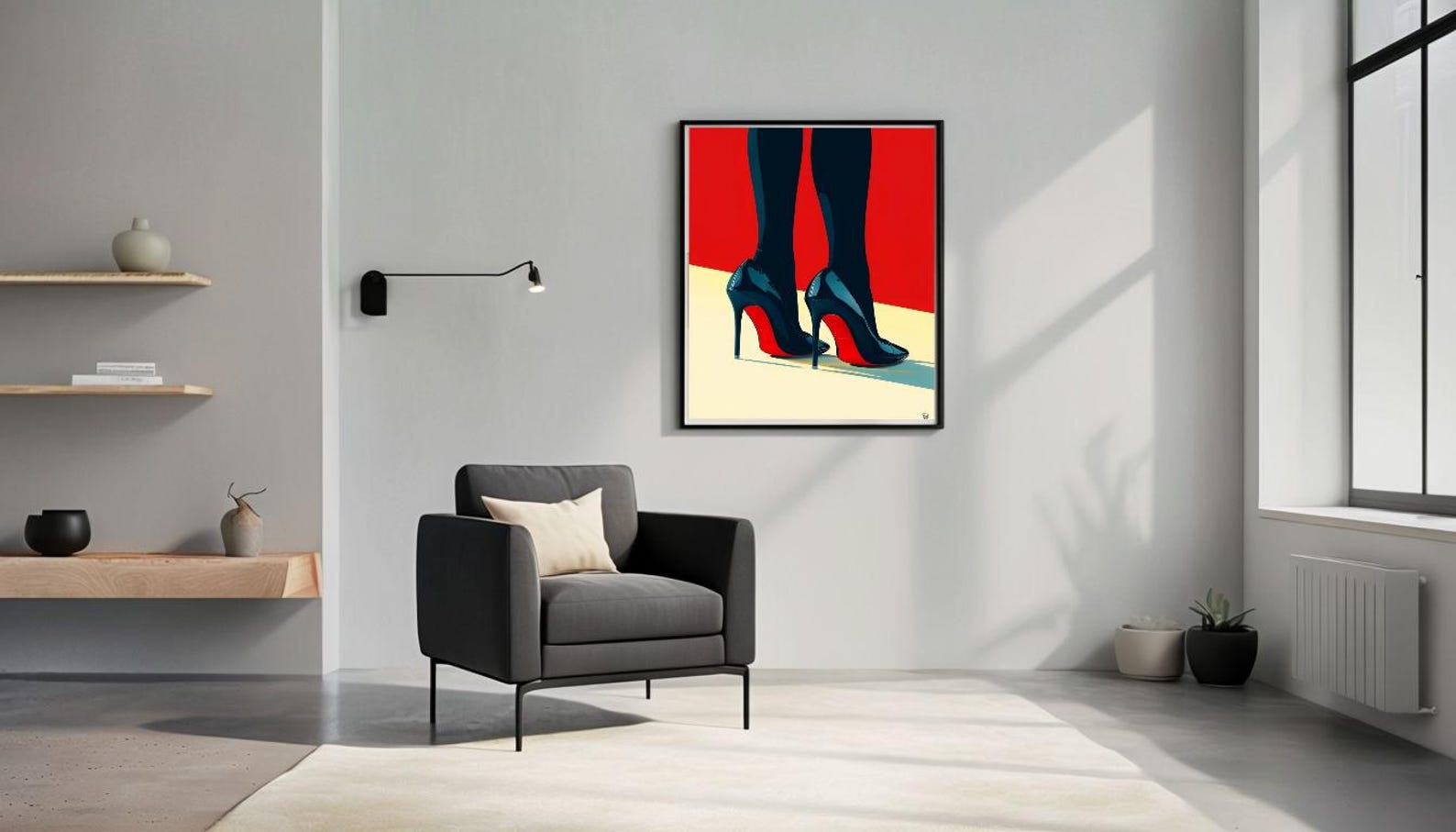 Classic Black Stiletto Wall Art, Dressing Room Poster, Classic Footwear ...