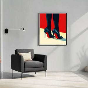 Classic Black Stiletto Wall Art, Dressing Room Poster, Classic Footwear ...