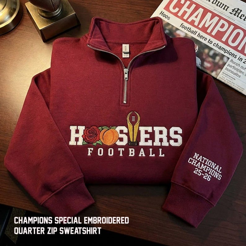 Embroidered Indiana Football 25-26 National Champions Sweatshirt ...
