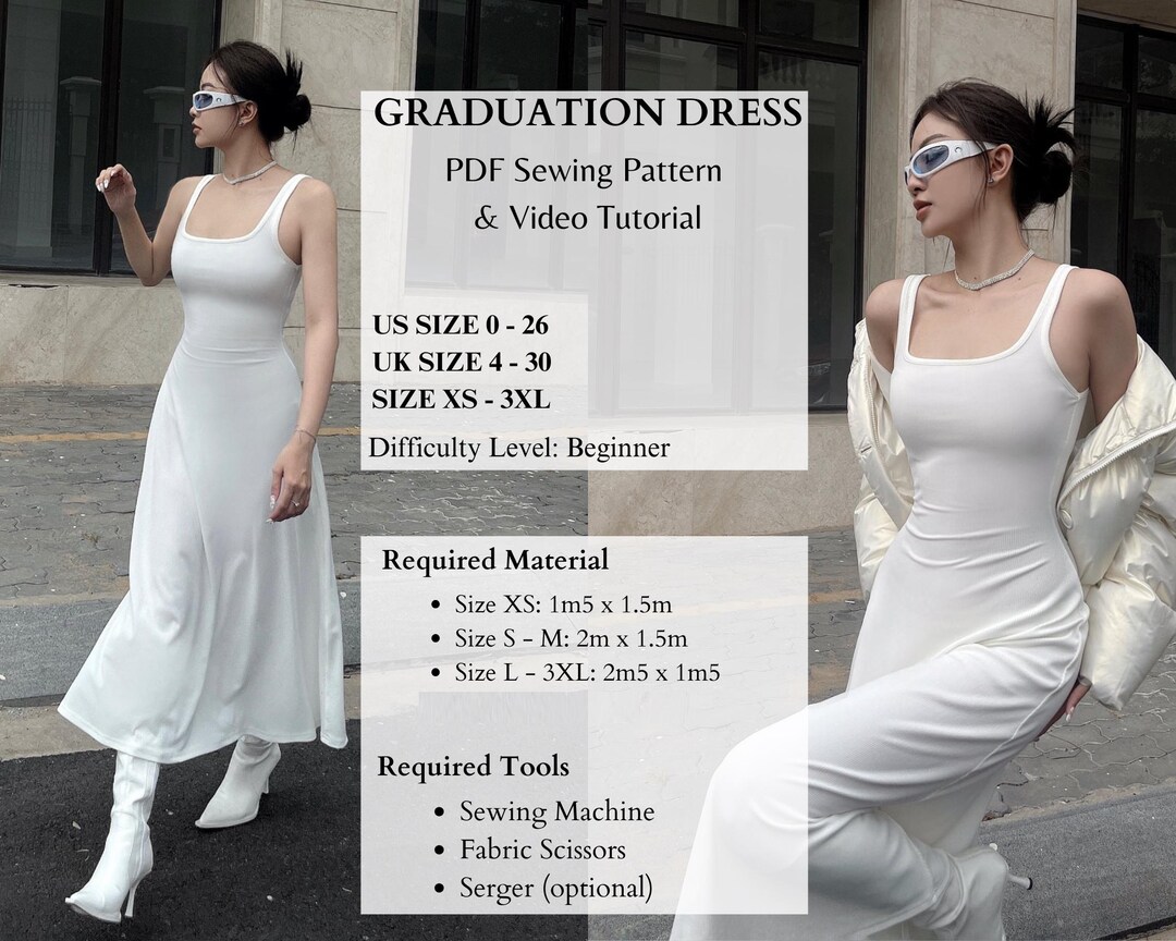 Digital PDF Sewing Patterns & PDF Instruction for Square Neck ...