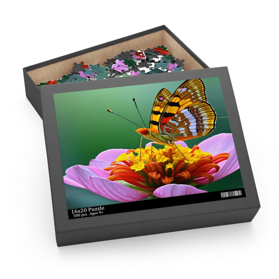 A soothing puzzle of butterflies and flowers (120, 252, 500-Piece ...
