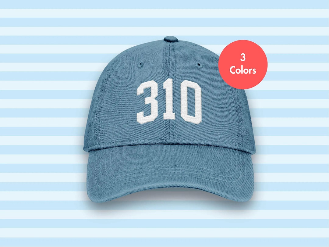 310 Area Code | Embroidered Denim Baseball Hat - Etsy