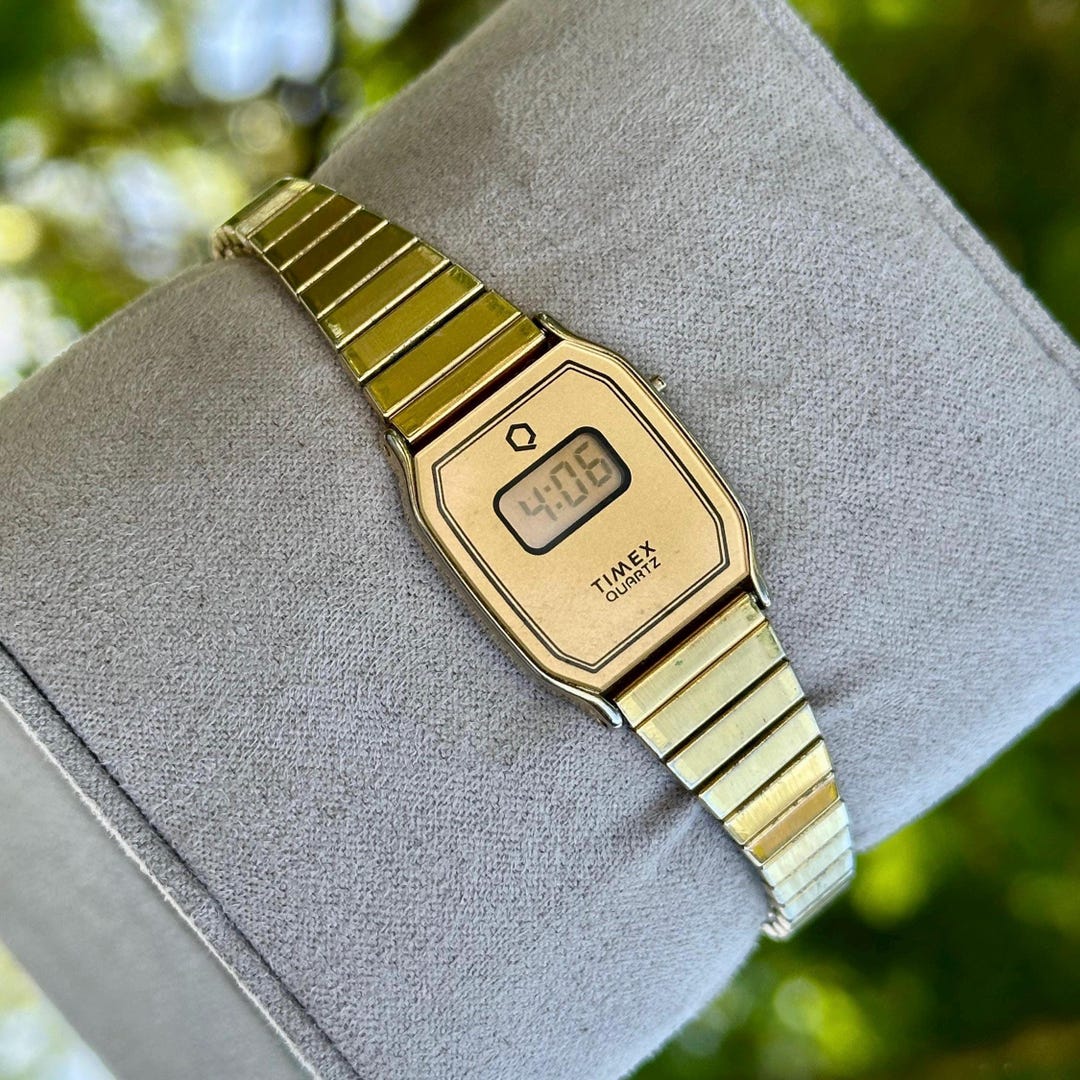 Vintage Timex Digital 1980s Gold Tone Watch - Etsy